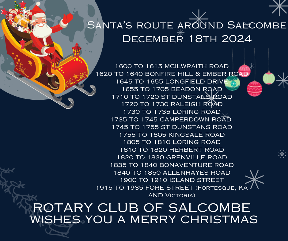 Santa is Coming to town! – Rotary Club of Salcombe